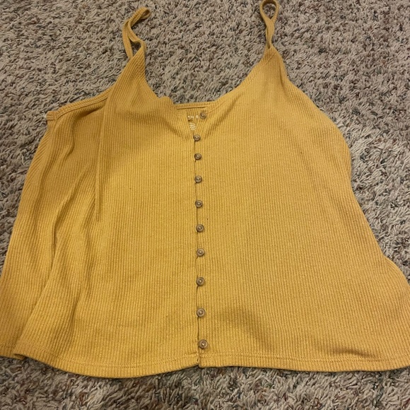 American Eagle Outfitters | Tops | Burnt Yellow Cropped Tank Top | Poshmark